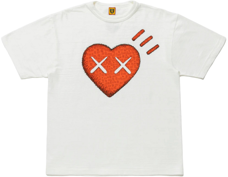Áo Human Made X Kaws Heart Tee 'White' Authentic-Shoes
