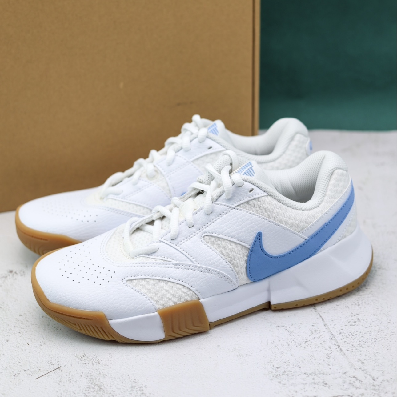 Giày Nike Court Lite 4 'White Light Blue Gum' FD6575-106 Authentic-Shoes