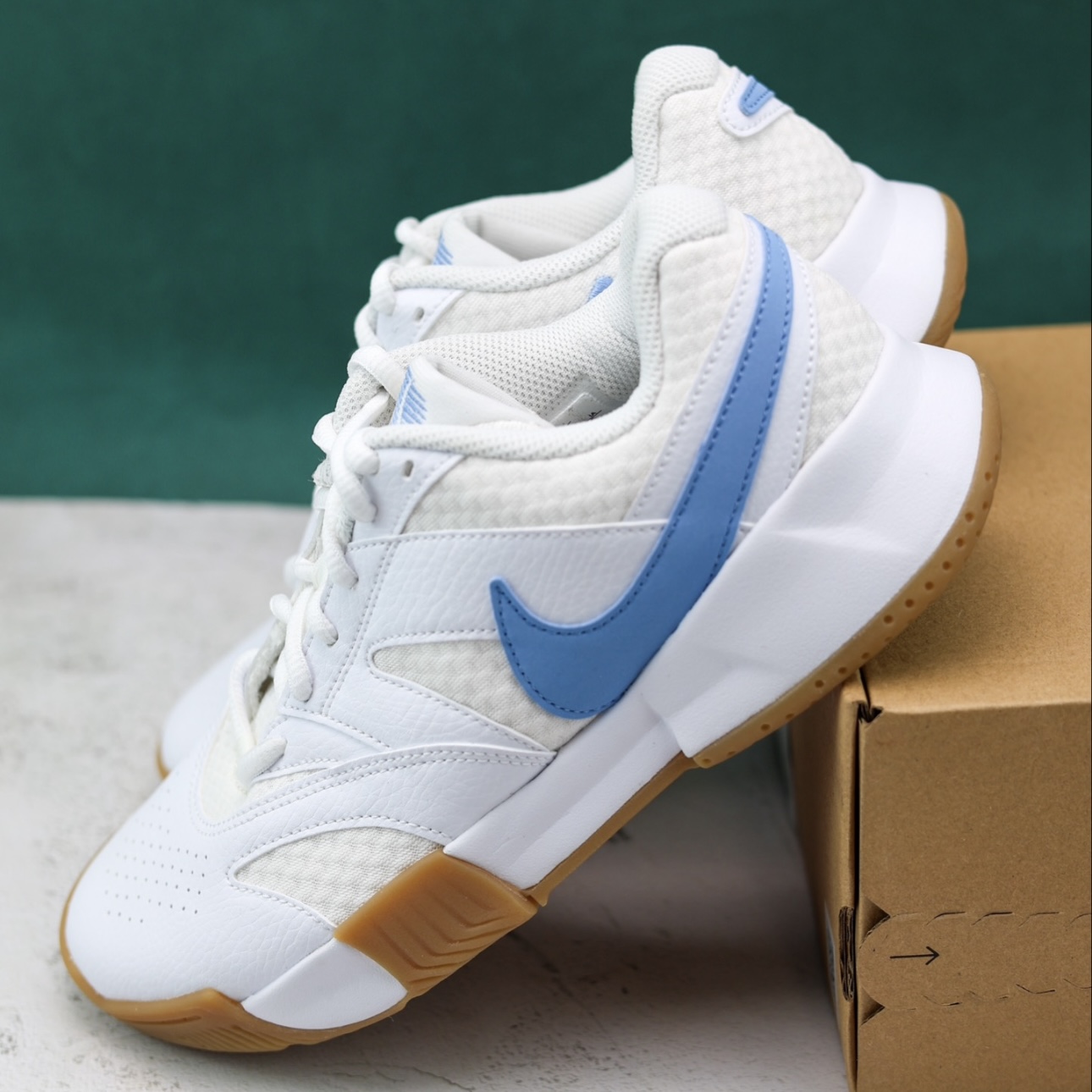 Giày Nike Court Lite 4 'White Light Blue Gum' FD6575-106 Authentic-Shoes