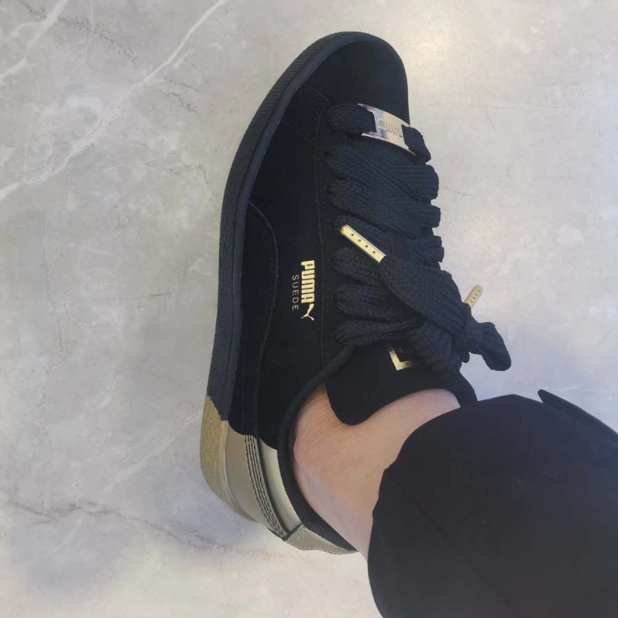 Giày Puma Suede Dance Crew 'Black Gold Metallic' 398306‑01 - Authentic ...