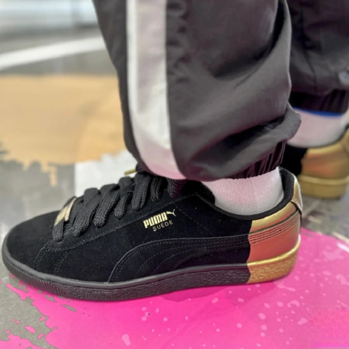 Giày Puma Suede Dance Crew 'Black Gold Metallic' 398306‑01 - Authentic ...